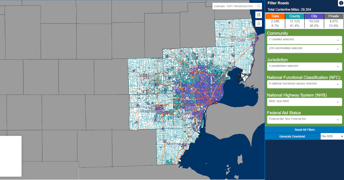 SEMCOG Road Jurisdiction